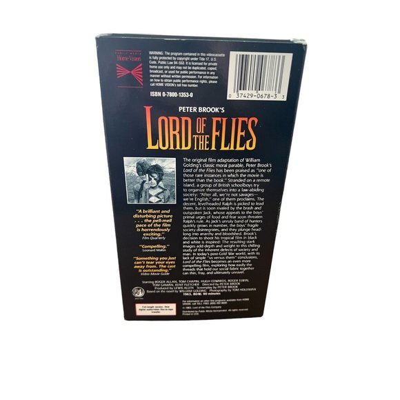 Source Unknown | Media | Lord Of The Flies Vhs Peter Brook 963 Black ...